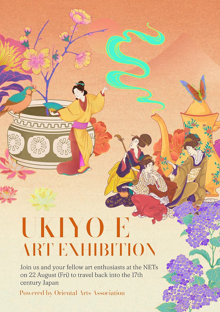 Ukiyo-e exhibition poster template vintage | Free Photo - rawpixel