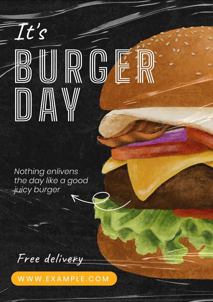 Burger day customizable poster template | Free Photo - rawpixel