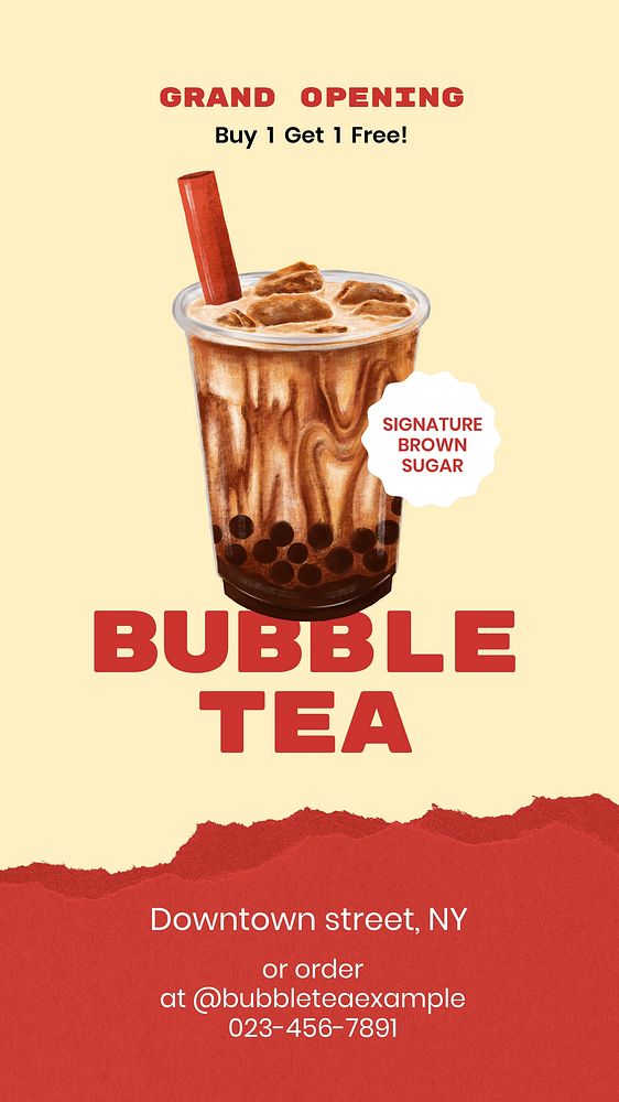 Bubble tea Instagram story template | Free Photo - rawpixel