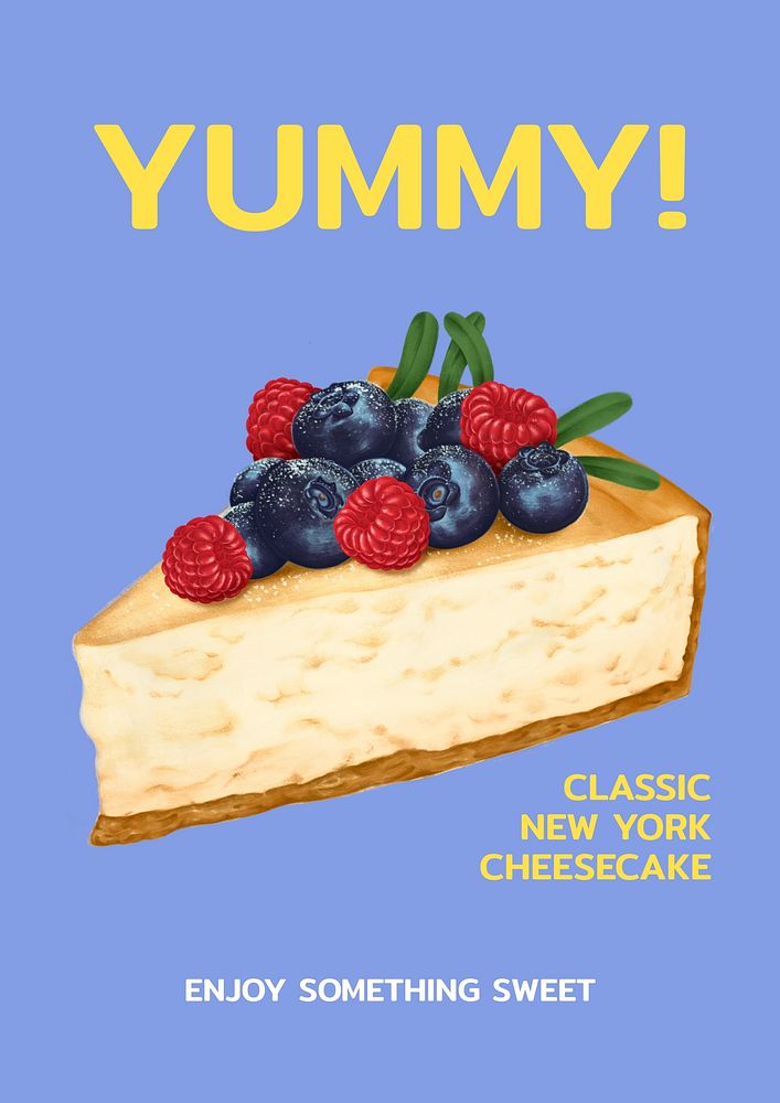 Yummy cheesecake poster template bakery | Free Photo - rawpixel