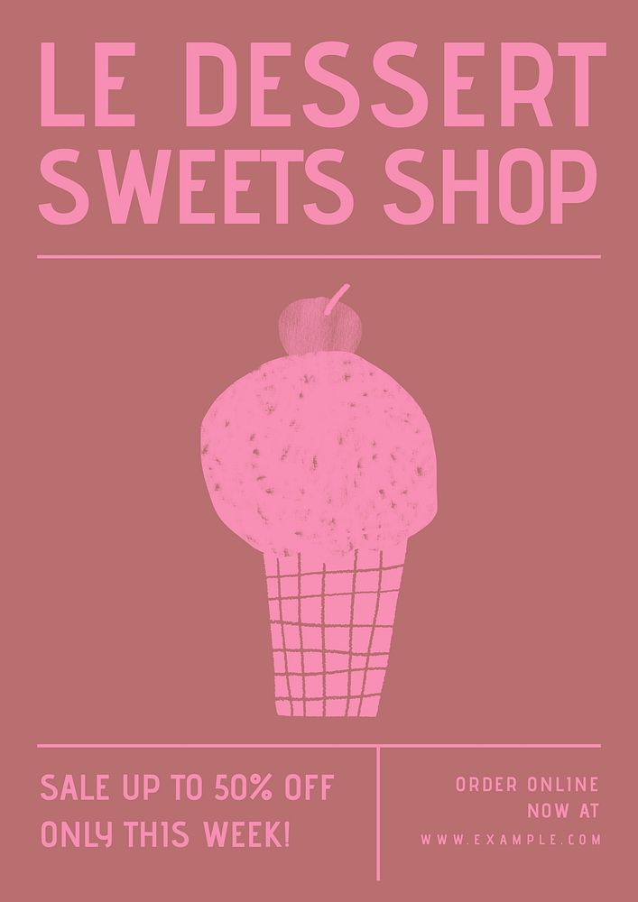 Sweet shop poster template | Free Photo - rawpixel