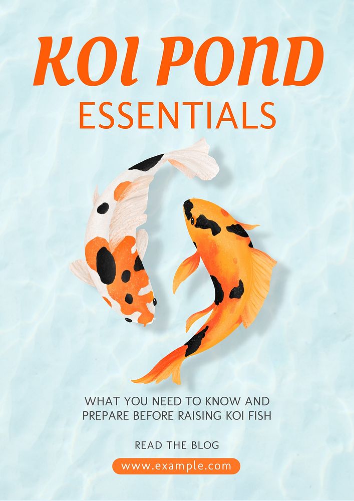 Koi pond poster template aesthetic | Free Photo - rawpixel