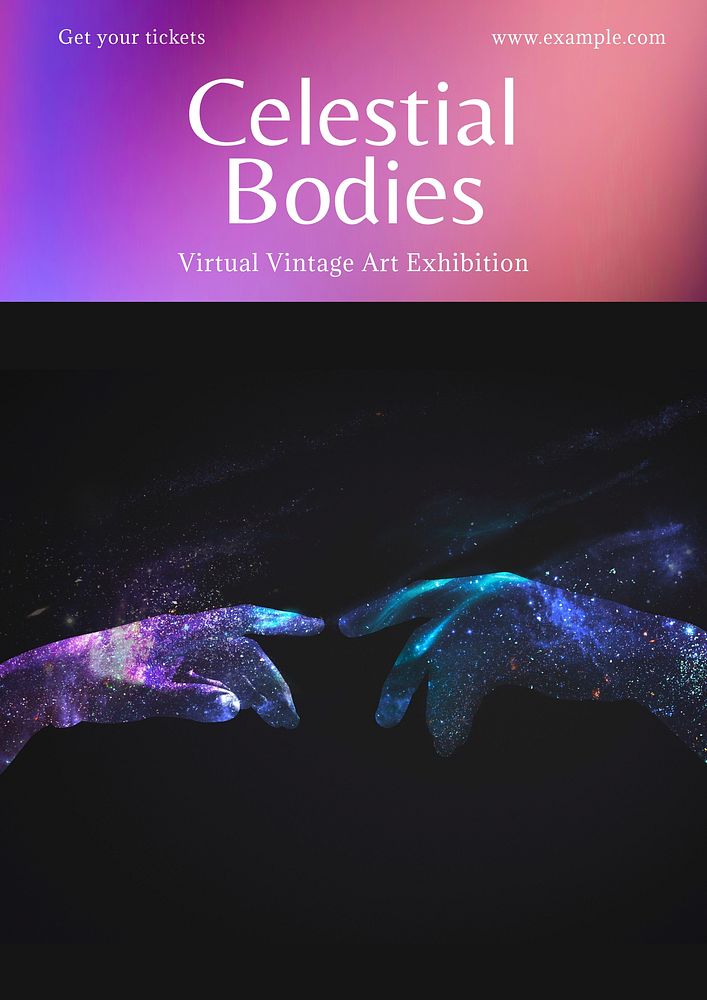 Celestial bodies poster template & | Free Photo - rawpixel