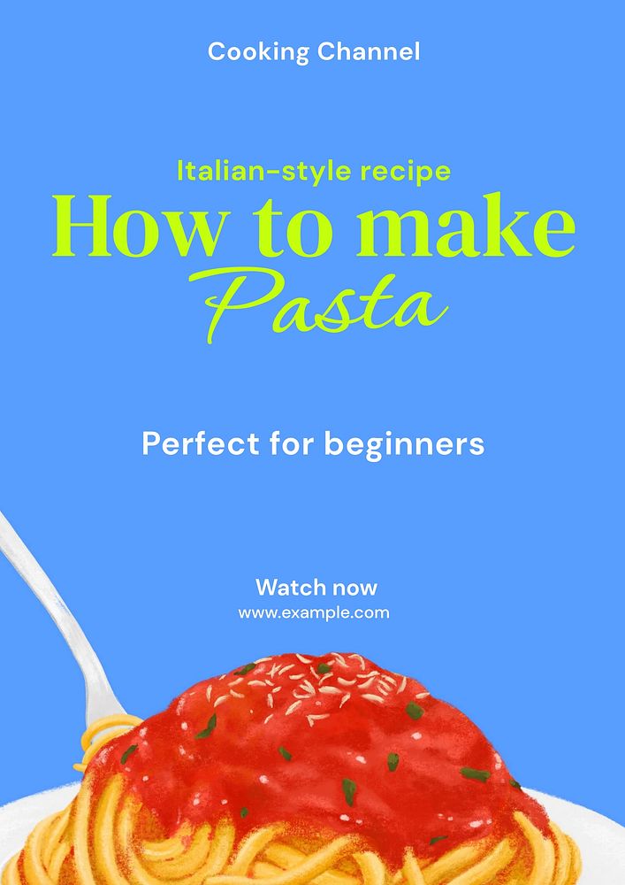 Pasta recipe poster template and | Free Photo - rawpixel