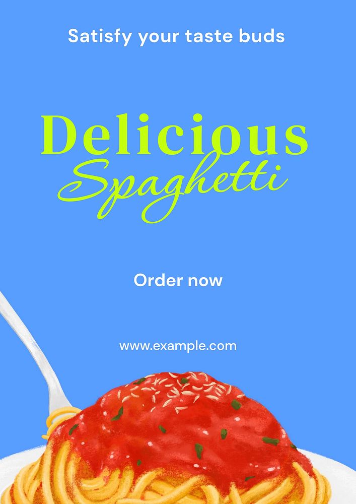Delicious spaghetti poster template | Free Photo - rawpixel