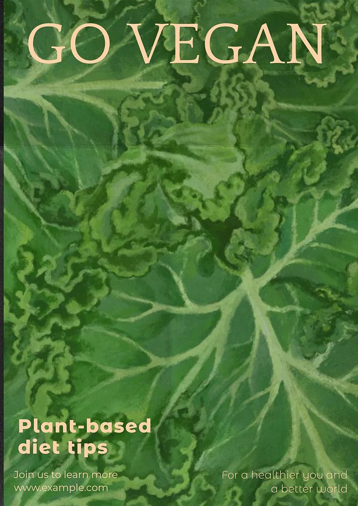 Go vegan poster template & | Free Photo - rawpixel