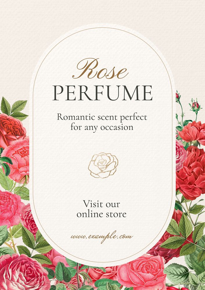 Vintage rose poster template and | Free Photo - rawpixel