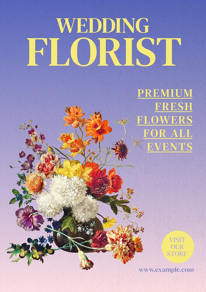 Wedding florist poster template | Free Photo - rawpixel