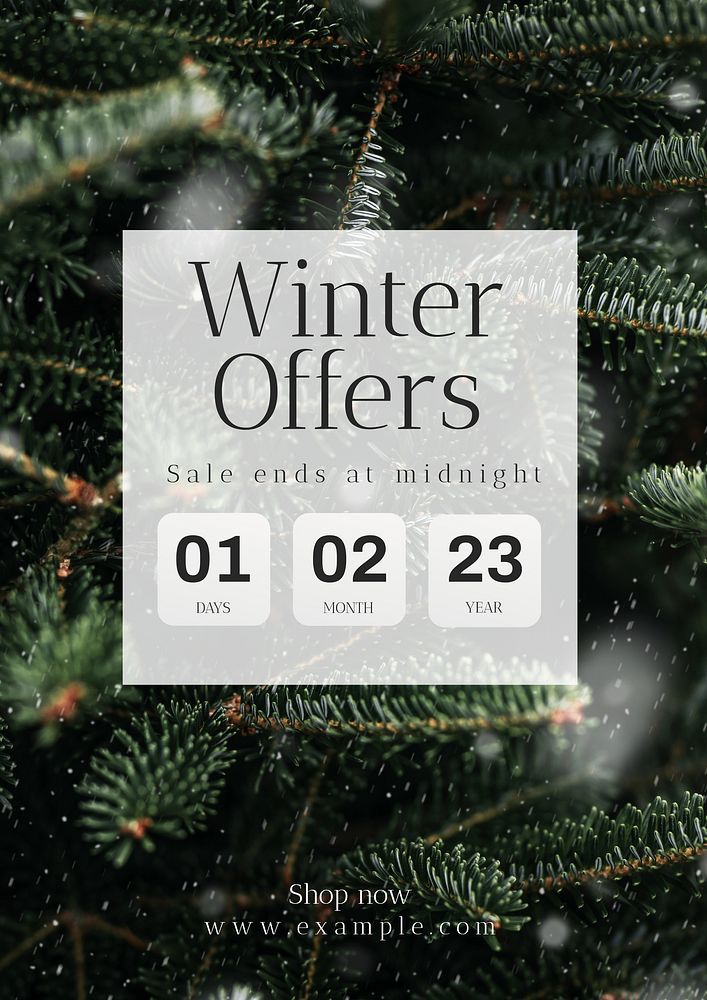Winter offers poster template | Free Photo - rawpixel