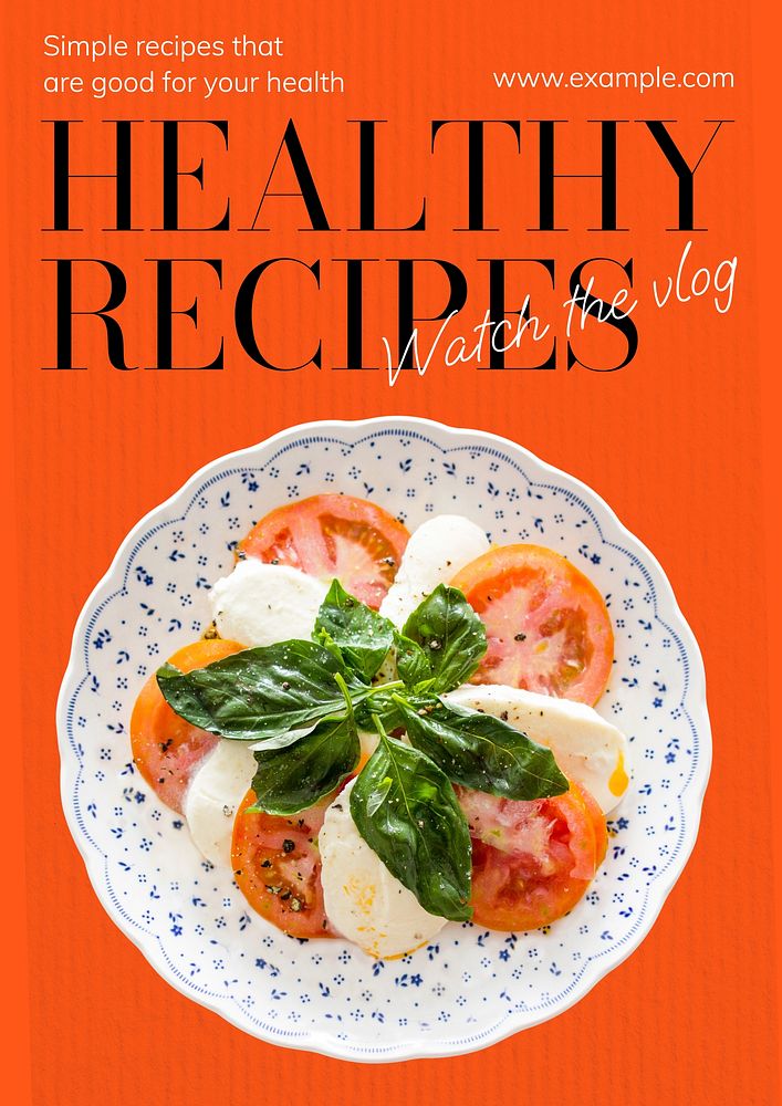 Healthy recipes poster template and | Free Photo - rawpixel