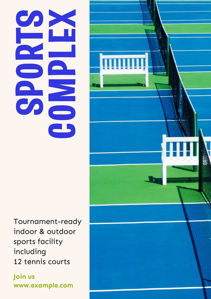 Sports complex poster template & | Free Photo - rawpixel