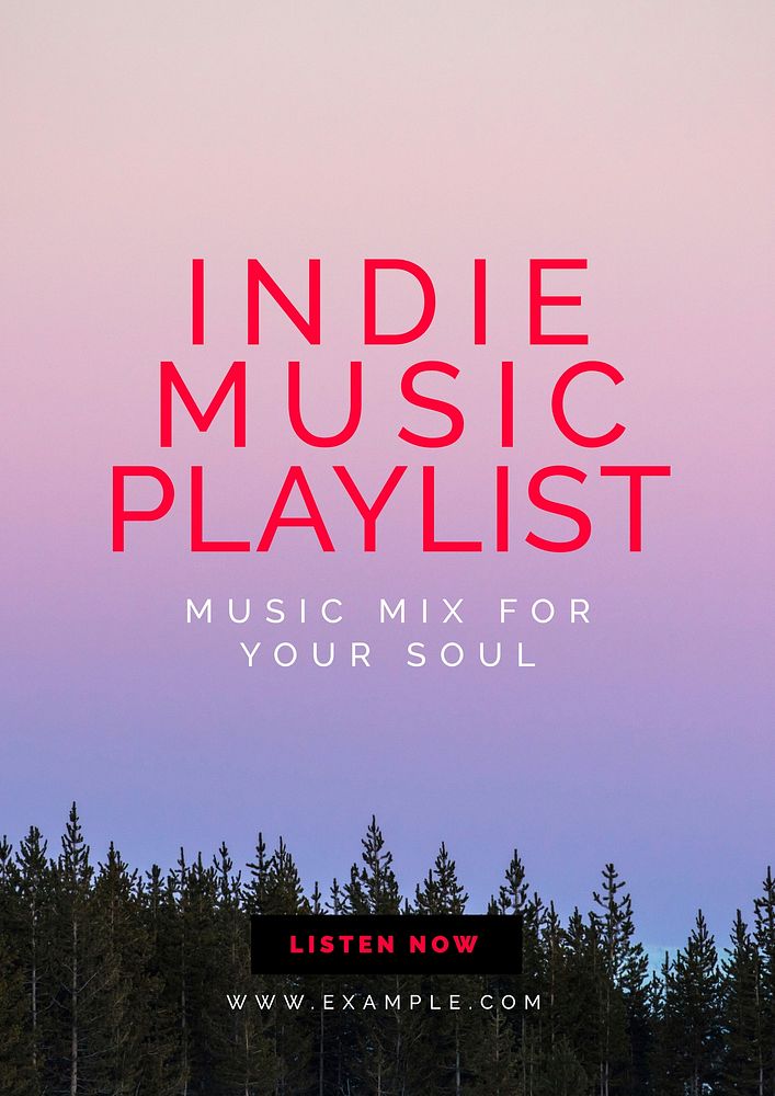 Indie playlist poster template | Free Photo - rawpixel