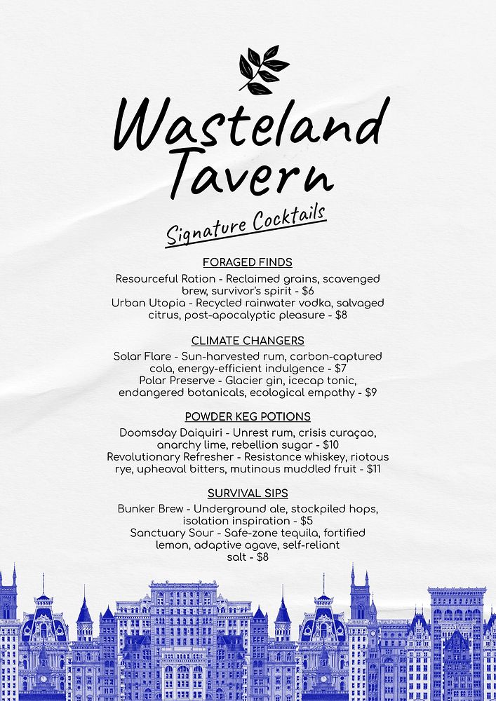 Cocktail bar menu poster template | Free Photo - rawpixel