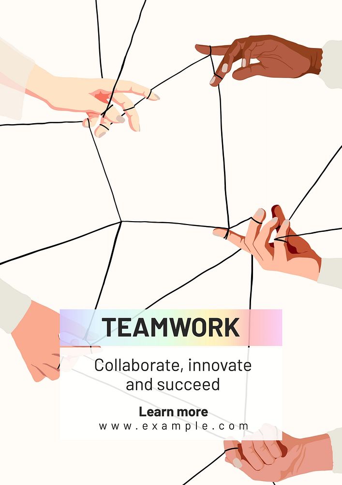 Teamwork poster template | Free Photo - rawpixel
