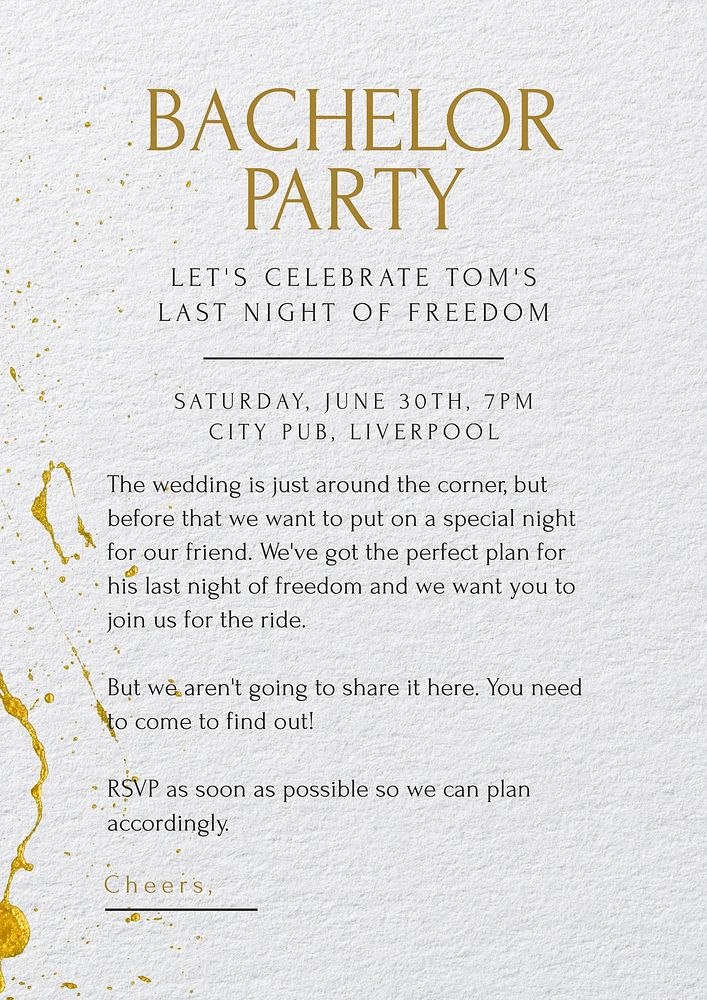 Bachelor party poster template | Free Photo - rawpixel