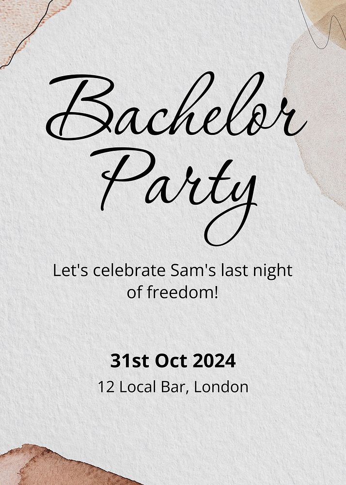 Bachelor party invitation card template | Free Photo - rawpixel