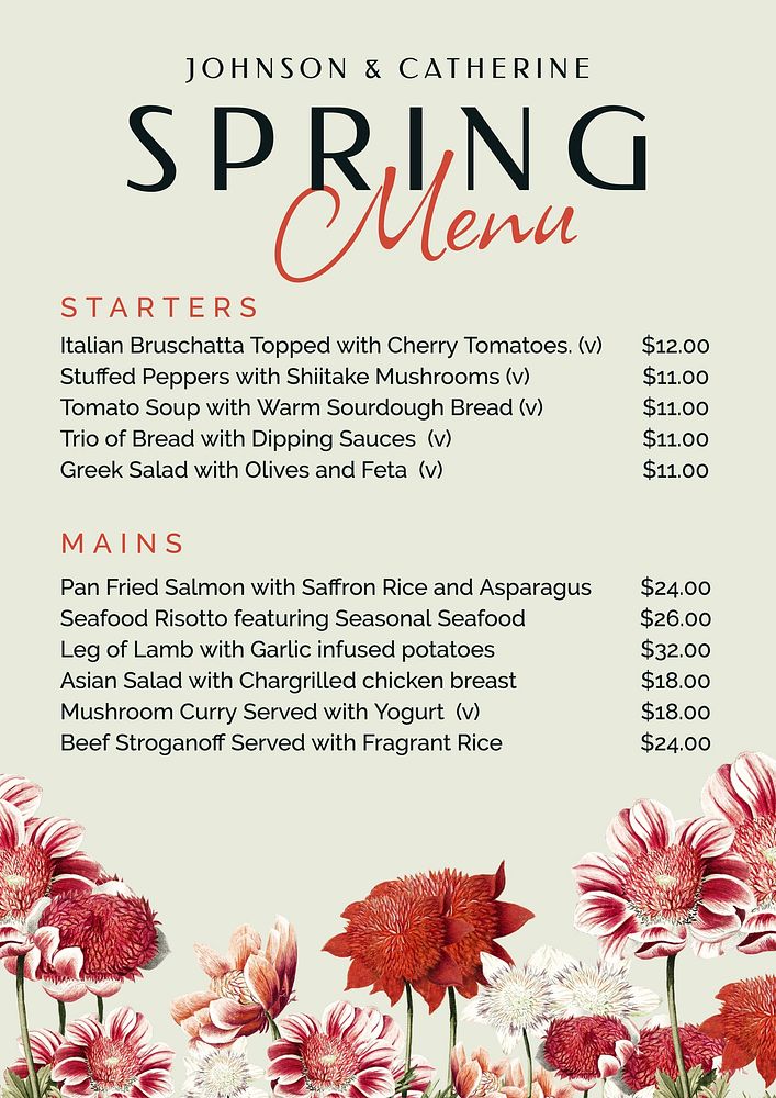 Restaurant menu poster template | Free Photo - rawpixel