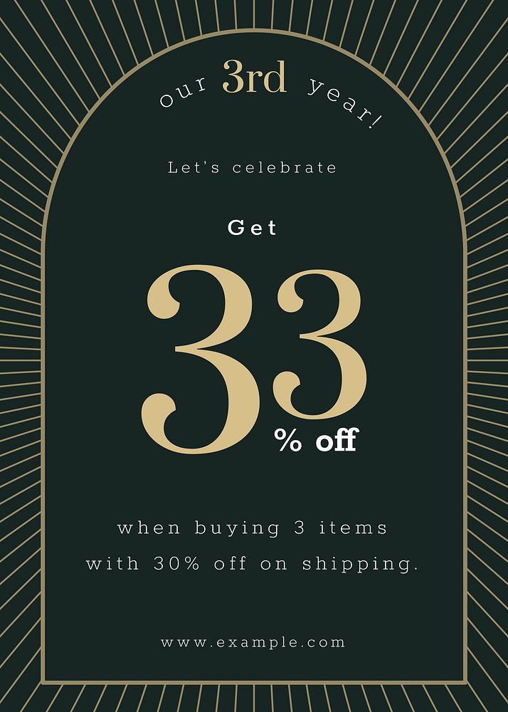 Anniversary sale invitation card template | Free Photo - rawpixel