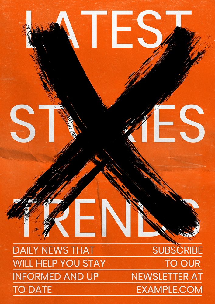 Newsletter subscription poster template | Free Photo - rawpixel