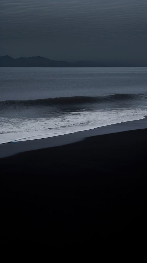 Black beach shoreline outdoors scenery. | Free Photo - rawpixel