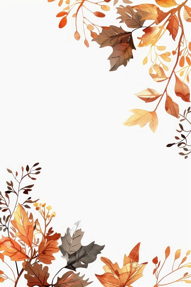 Autumn leaves border illustration | Free Photo Illustration - rawpixel