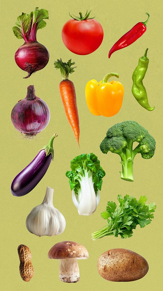 Various organic vegetable element set | Free Photo - rawpixel