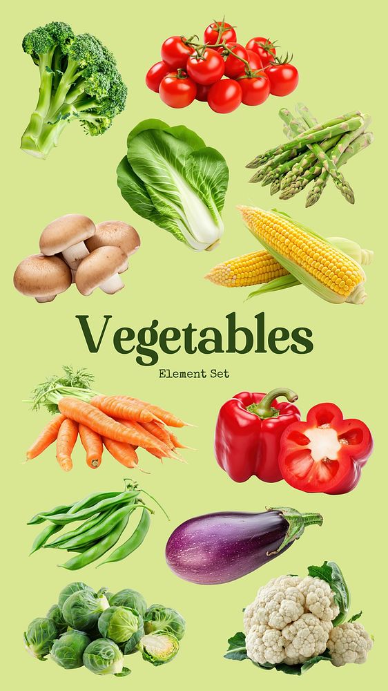 Fresh organic vegetable element set | Free Photo - rawpixel
