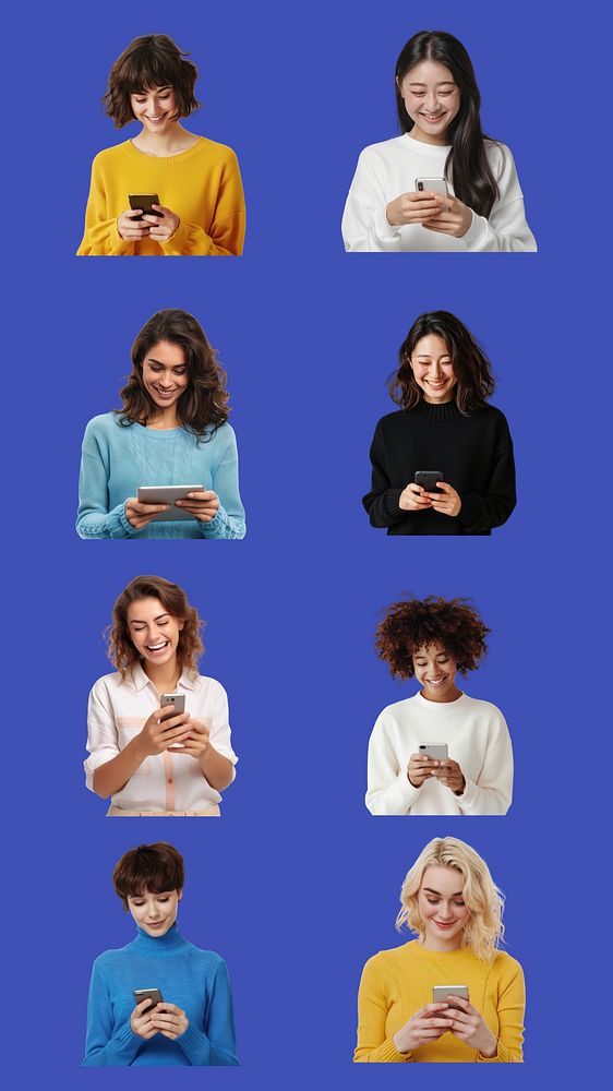 Diverse women using phones design | Free Photo - rawpixel