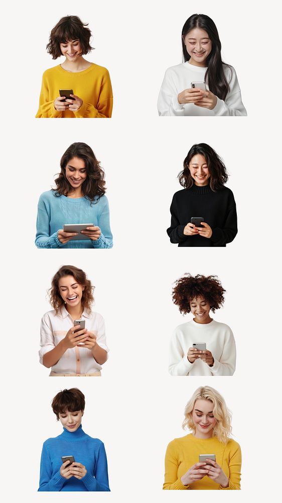 Diverse women using phones design | Free Photo - rawpixel