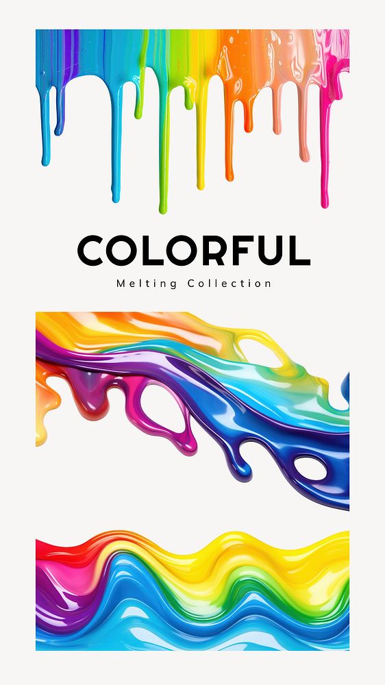 Melting color border element set | Free Photo - rawpixel