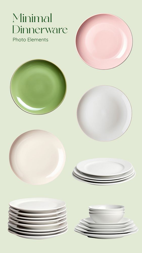 Minimal dinnerware design element set | Free Photo - rawpixel
