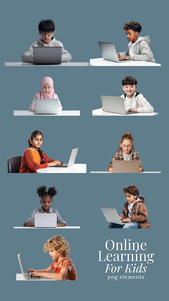 Diverse children online learning design | Free Photo - rawpixel