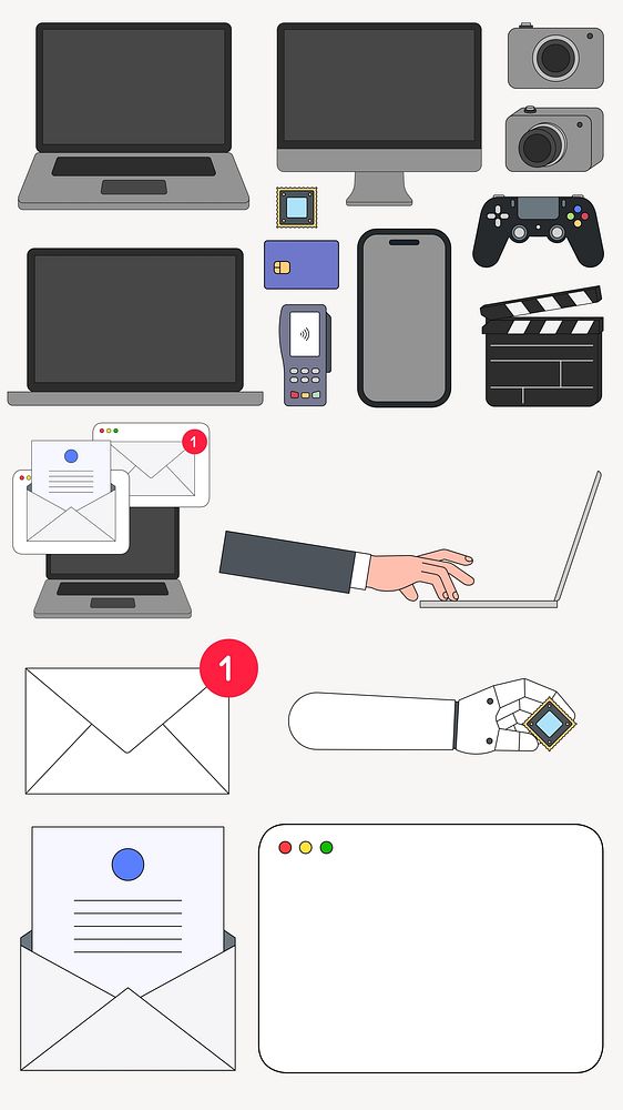 Digital device elements element set | Premium Photo - rawpixel