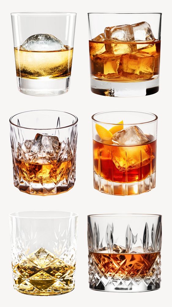 Glass of whiskey element set | Free Photo - rawpixel