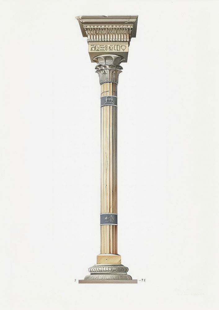 Ancient Egyptian architectural column illustration | Free Photo ...