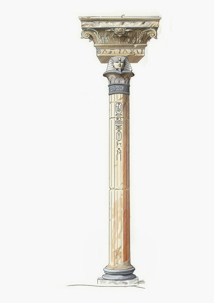 Ancient Egyptian architectural column illustration | Free Photo ...