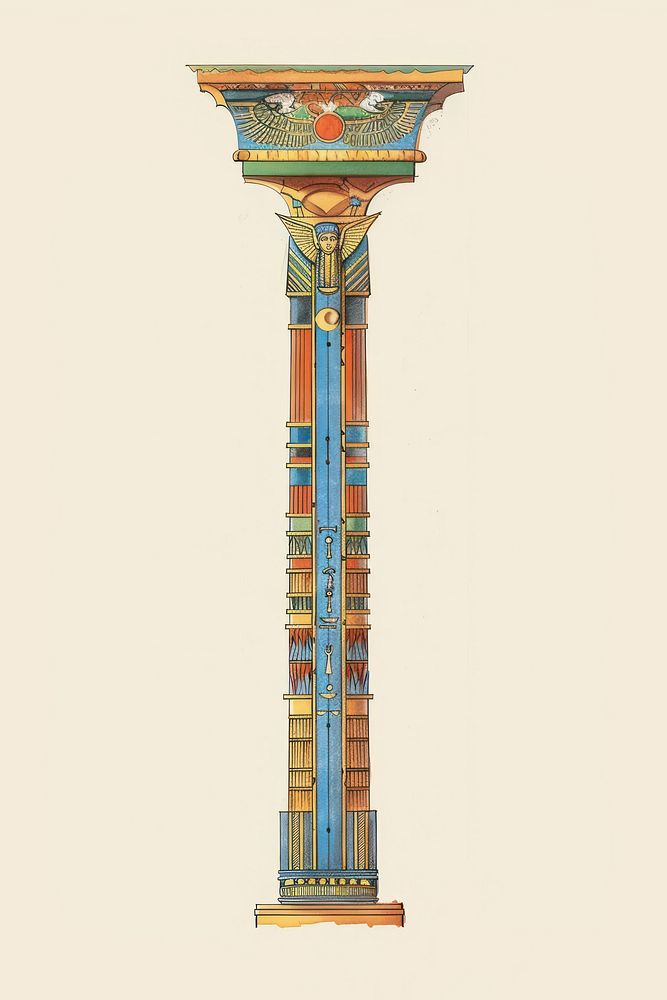 Ancient Egyptian architectural column illustration | Free Photo ...