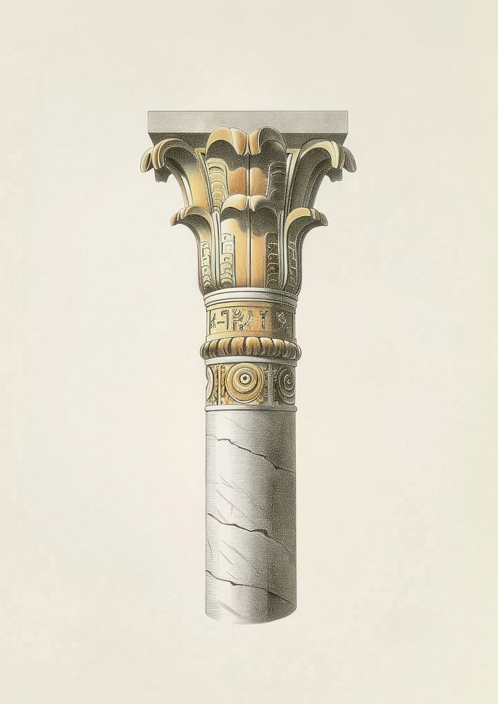 Ancient Greek Corinthian column illustration | Free Photo Illustration ...
