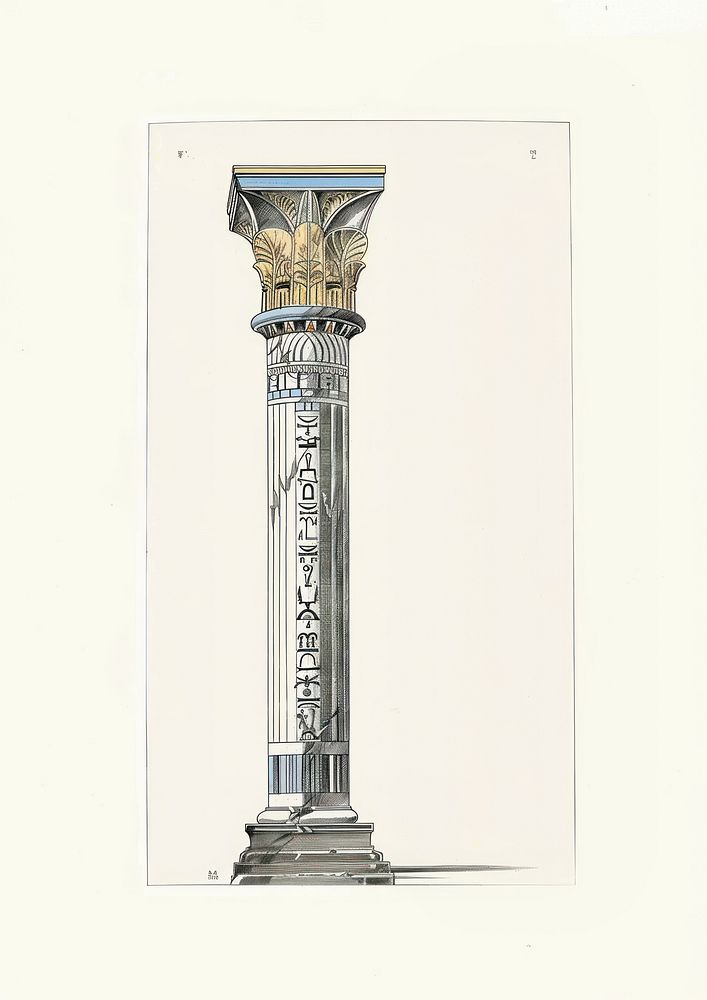Ancient Egyptian architectural column illustration | Free Photo ...