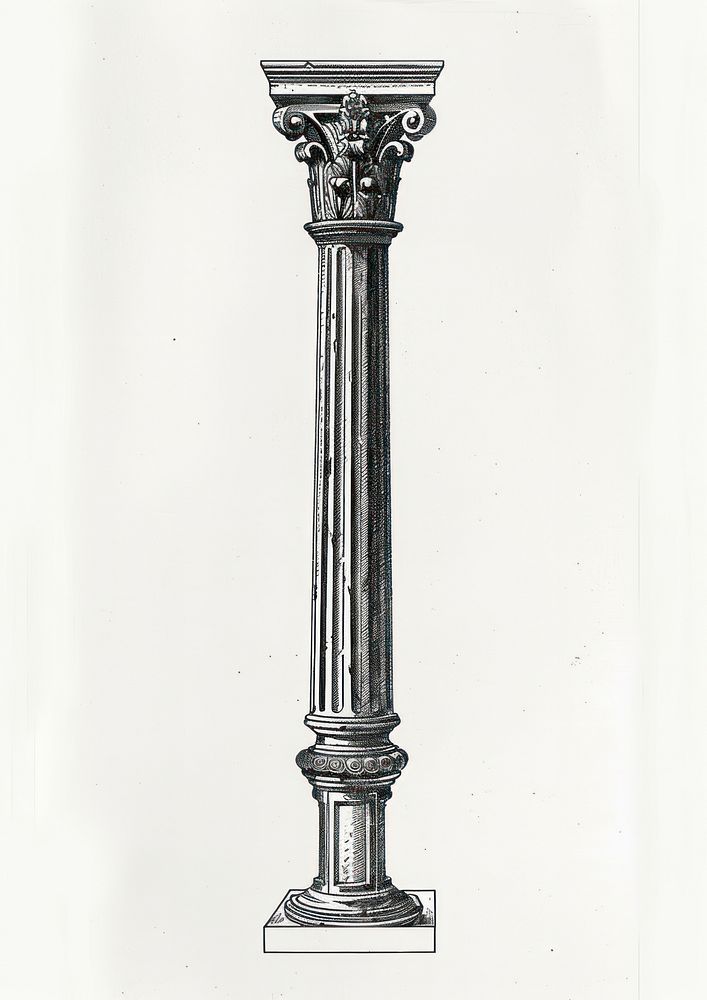 Detailed classical architectural column illustration | Free Photo ...