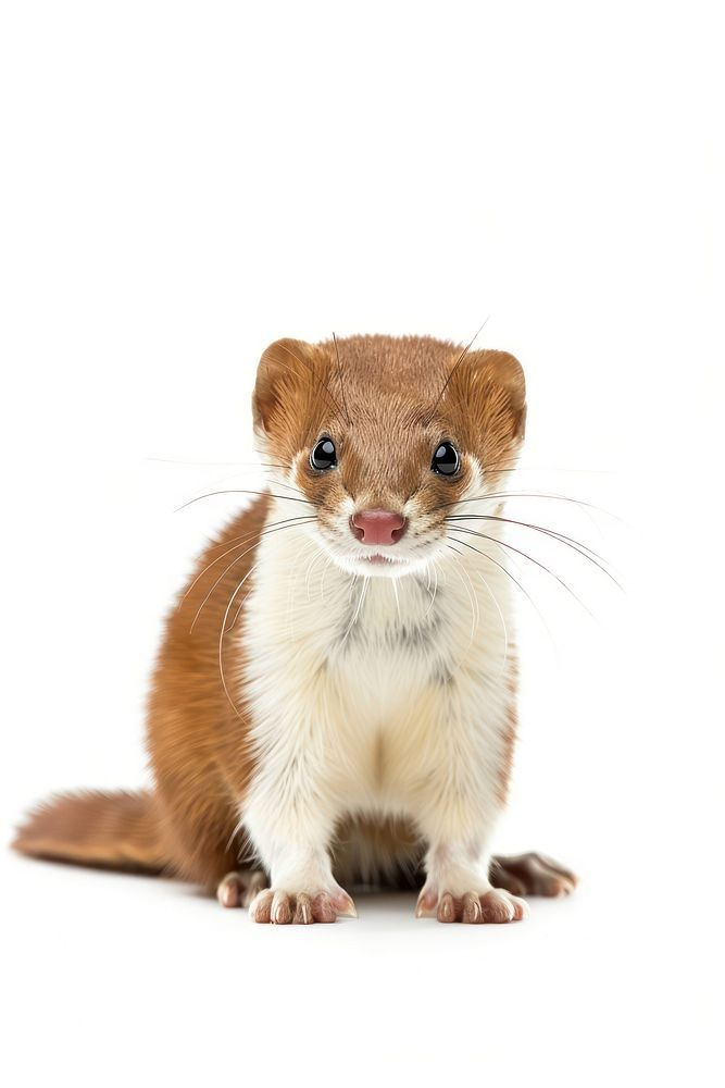 Adorable stoat on white background | Free Photo - rawpixel