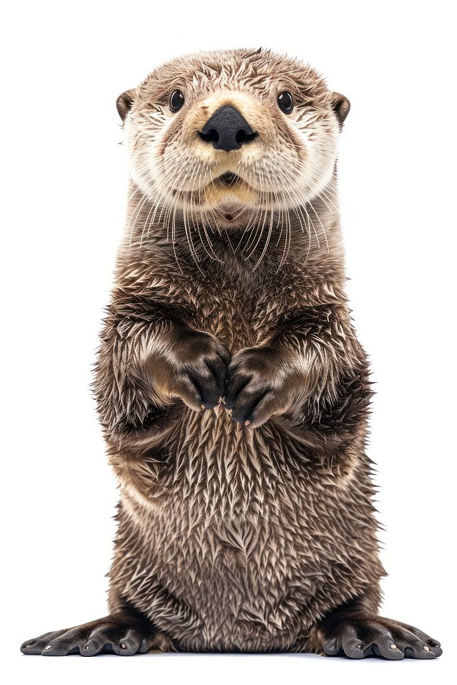 Adorable otter standing upright pose | Free Photo - rawpixel
