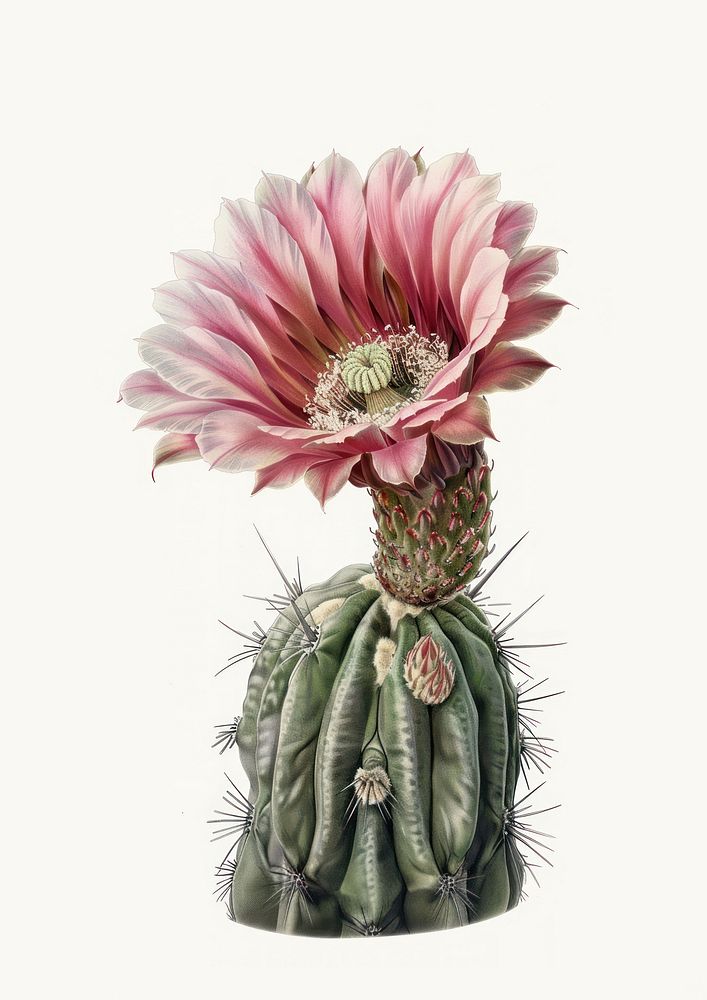 Blooming cactus botanical illustration | Free Photo Illustration - rawpixel