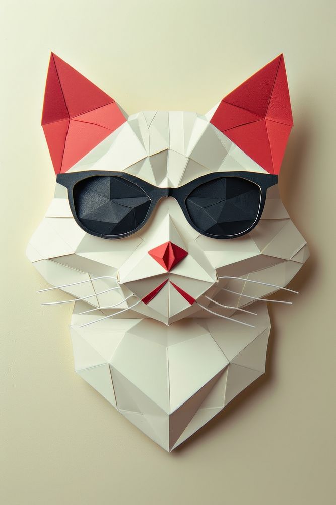 Geometric cat wearing sunglasses | Free Photo Illustration - rawpixel