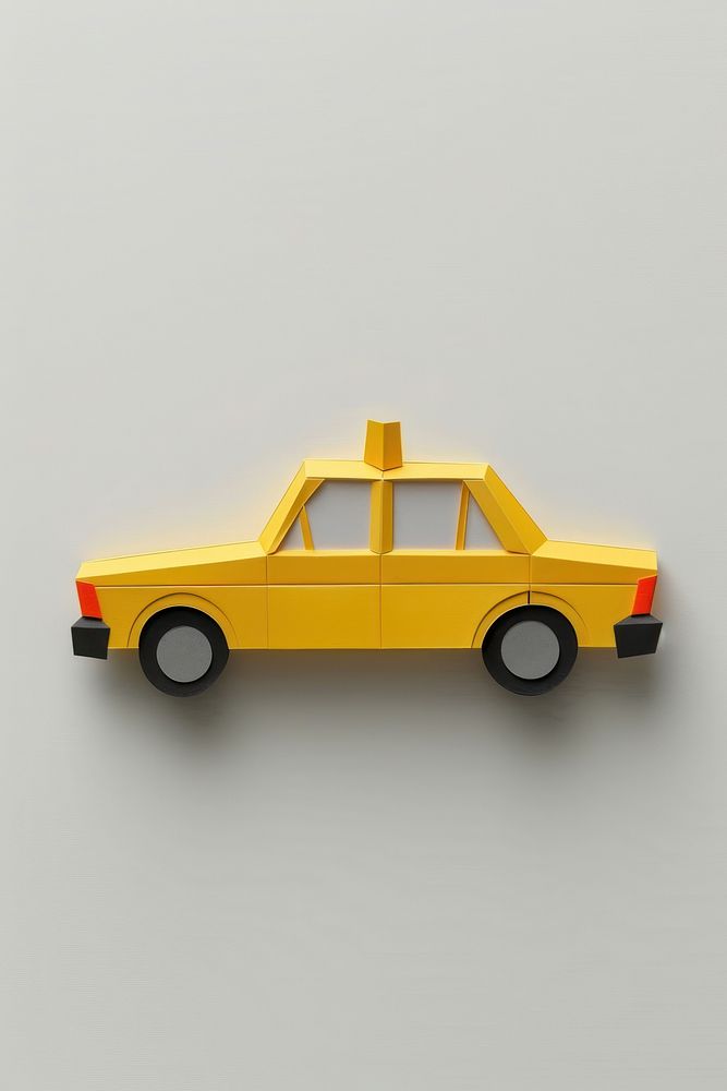 Minimalistic yellow taxi illustration | Free Photo Illustration - rawpixel