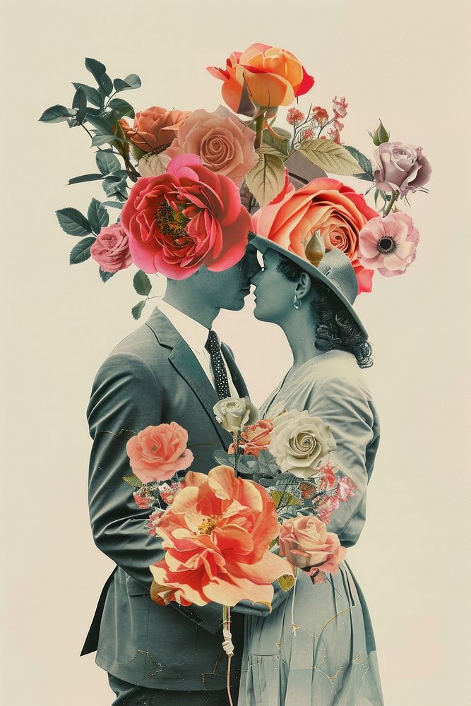Romantic floral couple art | Premium Photo Illustration - rawpixel