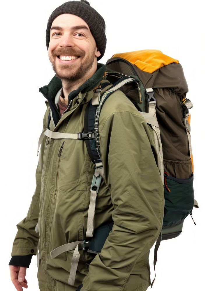 Smiling hiker with backpack | Free Photo - rawpixel