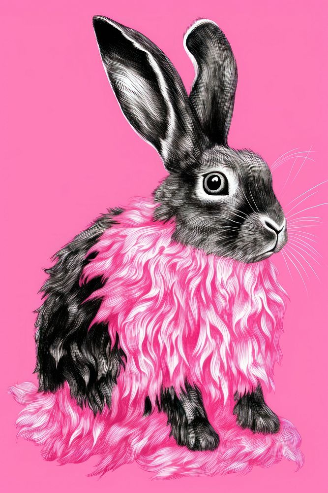 Vibrant rabbit illustration art | Free Photo Illustration - rawpixel