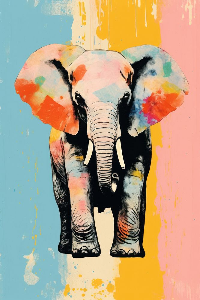 Colorful abstract elephant art | Free Photo Illustration - rawpixel
