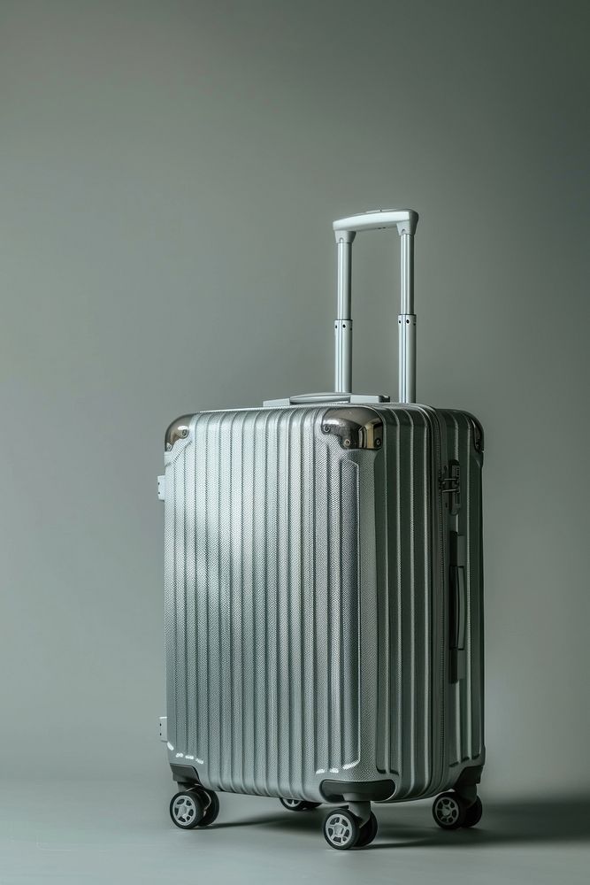Silver suitcase wheel baggage luggage. | Free Photo - rawpixel